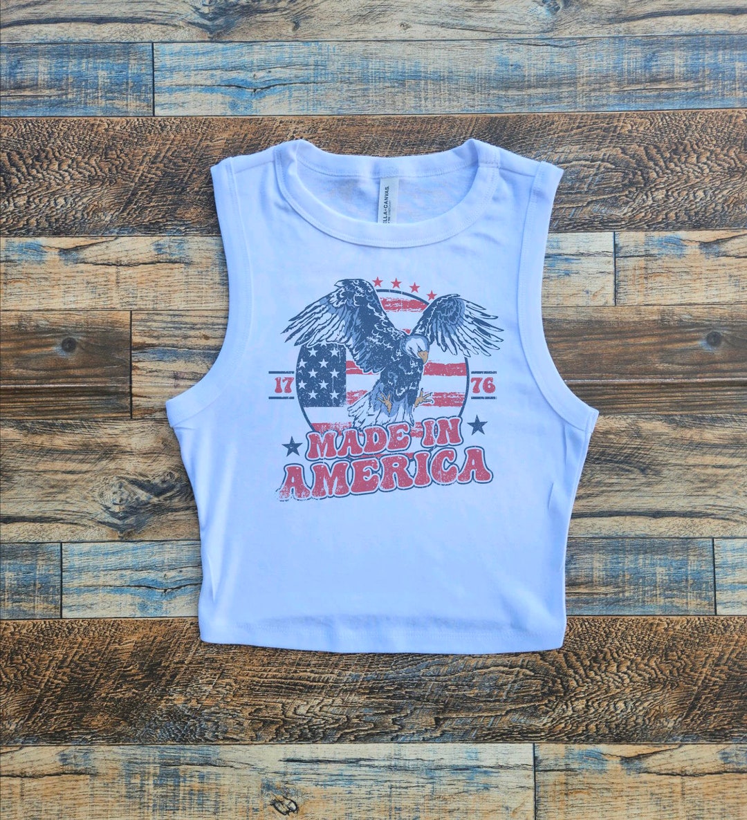 America Eagle Crop Tank Top, Memorial Day, July 4th Crop Top, Womens ...