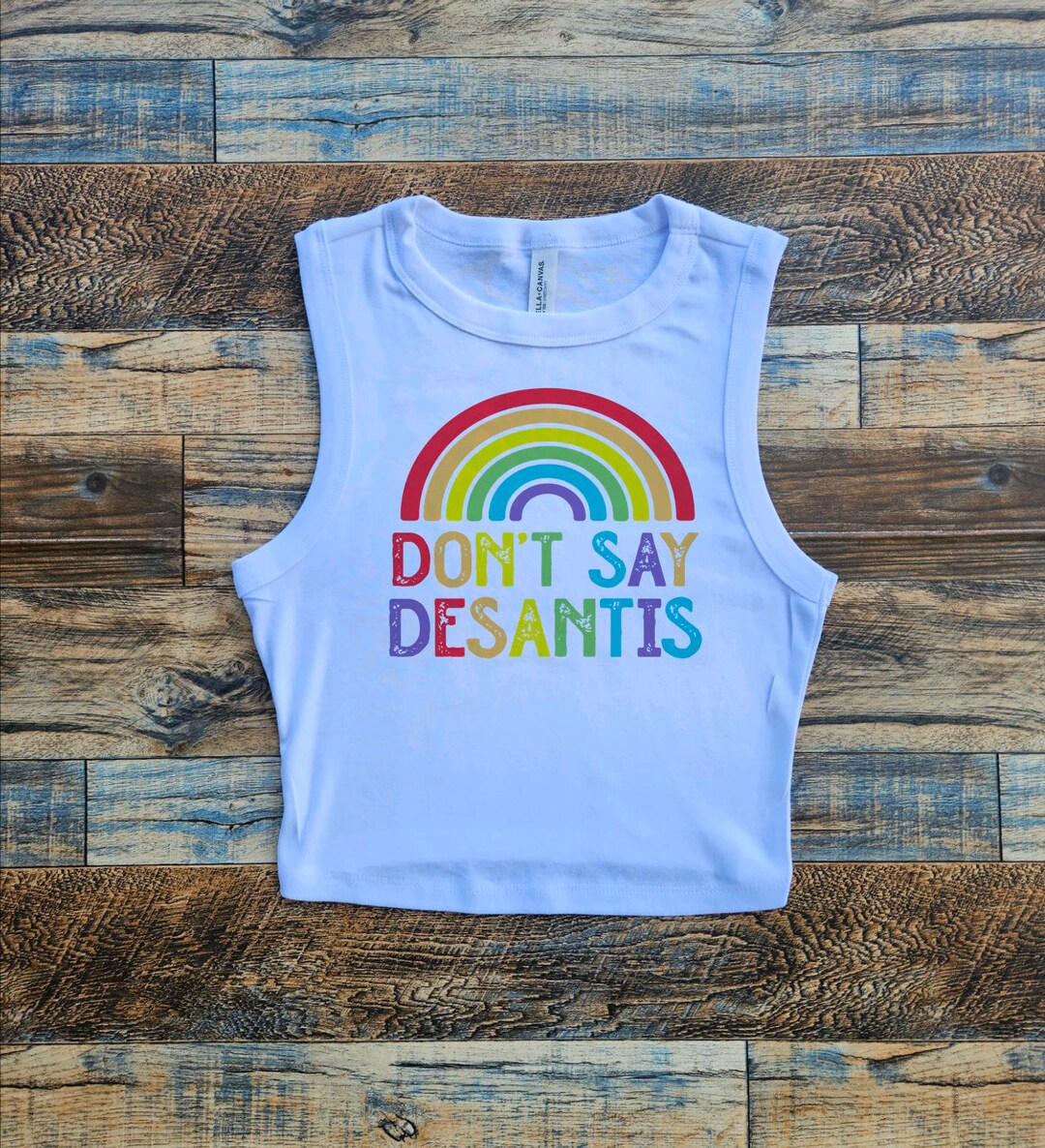 Dont Say Desantis Crop Shirt, Gay Pride Crop Tank Top, Womens Pride ...
