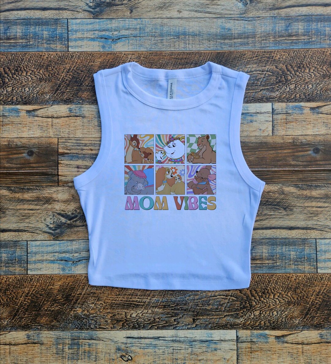 Disney Mom Vibes Crop Tank, Animal Mom Baby Tee, Bambi, Lady Tramp Mama ...