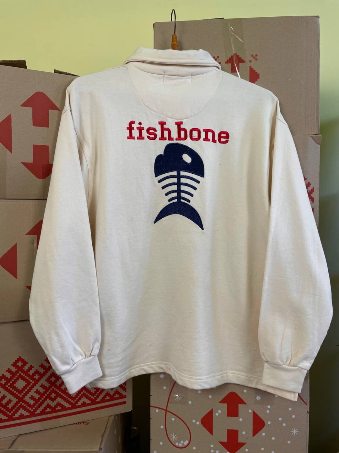 Fishbone Band Vintage Rare Collared Neck Sweatshirt Longsleeve Size ...