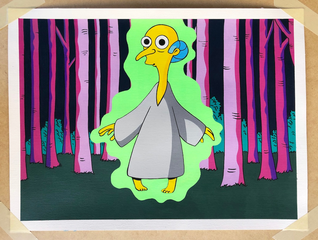Mr. Burns Alien the Simpsons Acrylic Painting 12x16 - Etsy