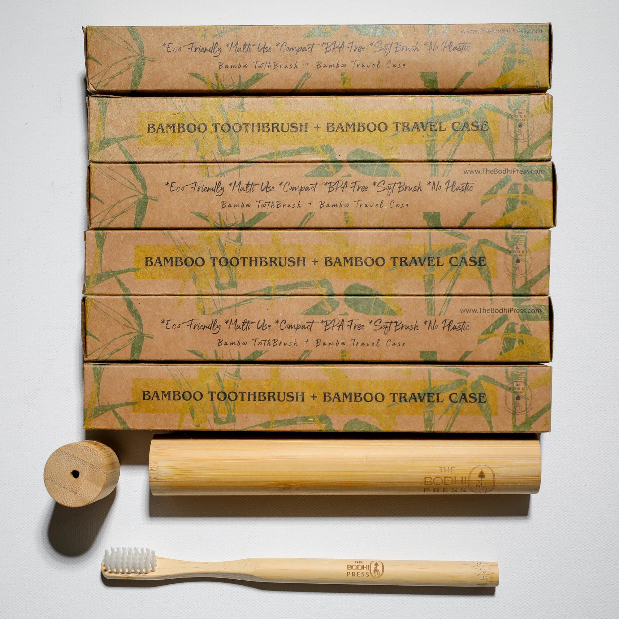Bamboo Travel Toothbrush Set: Eco-friendly Soft Bristles - Etsy
