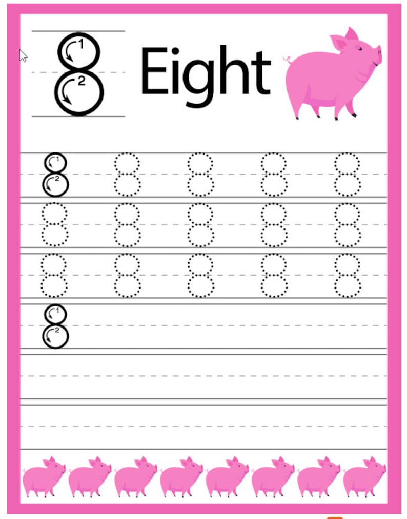 10 Number Tracing Worksheets, Traceable Numbers, Preschool Worksheets ...