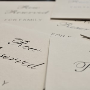 Reserved Row Table Tents in Handwritten Calligraphy - Etsy