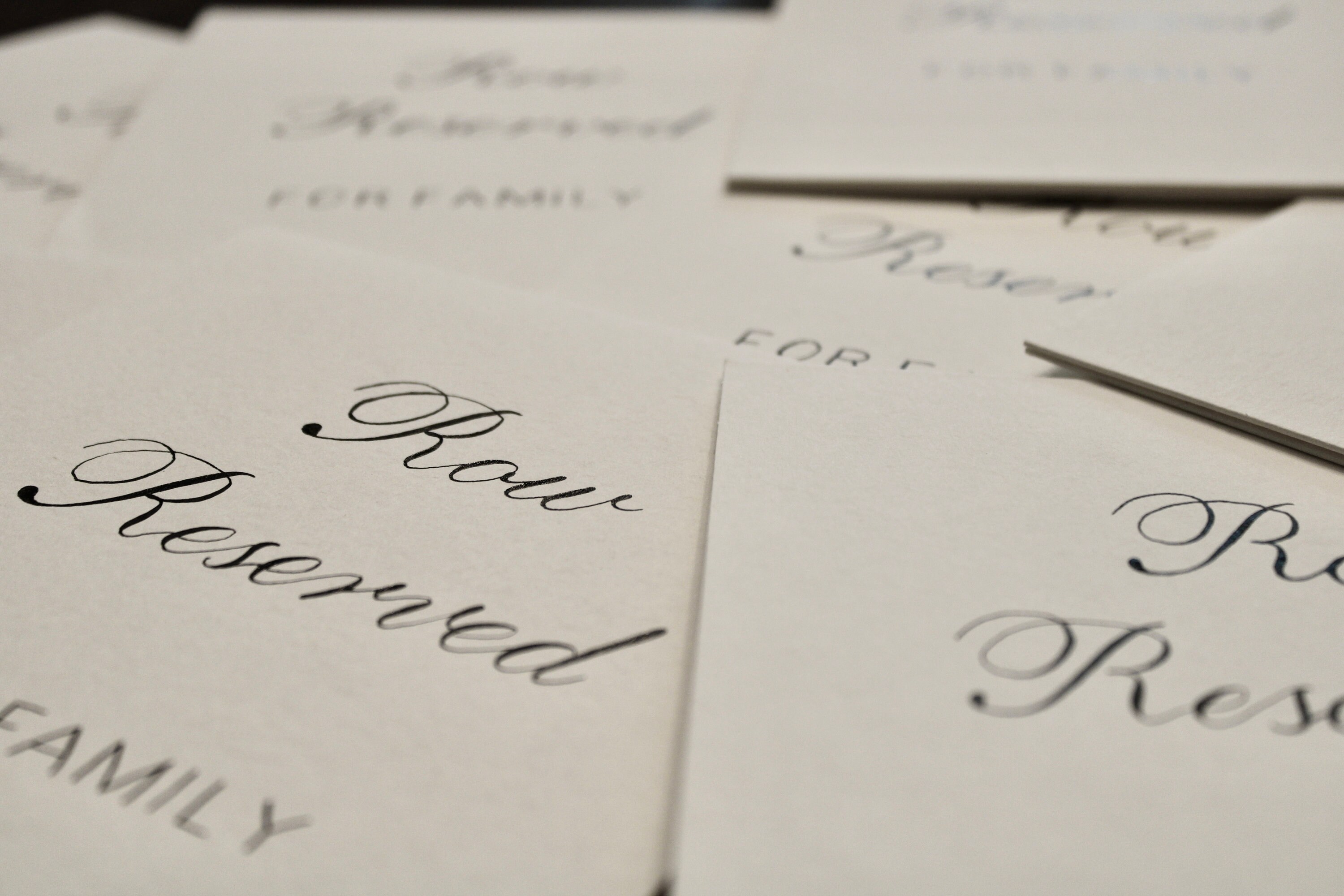 Reserved Row Table Tents in Handwritten Calligraphy - Etsy