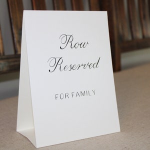 Reserved Row Table Tents in Handwritten Calligraphy - Etsy