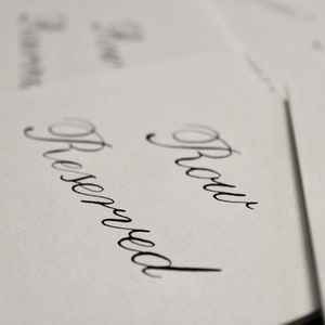 Reserved Row Table Tents in Handwritten Calligraphy - Etsy