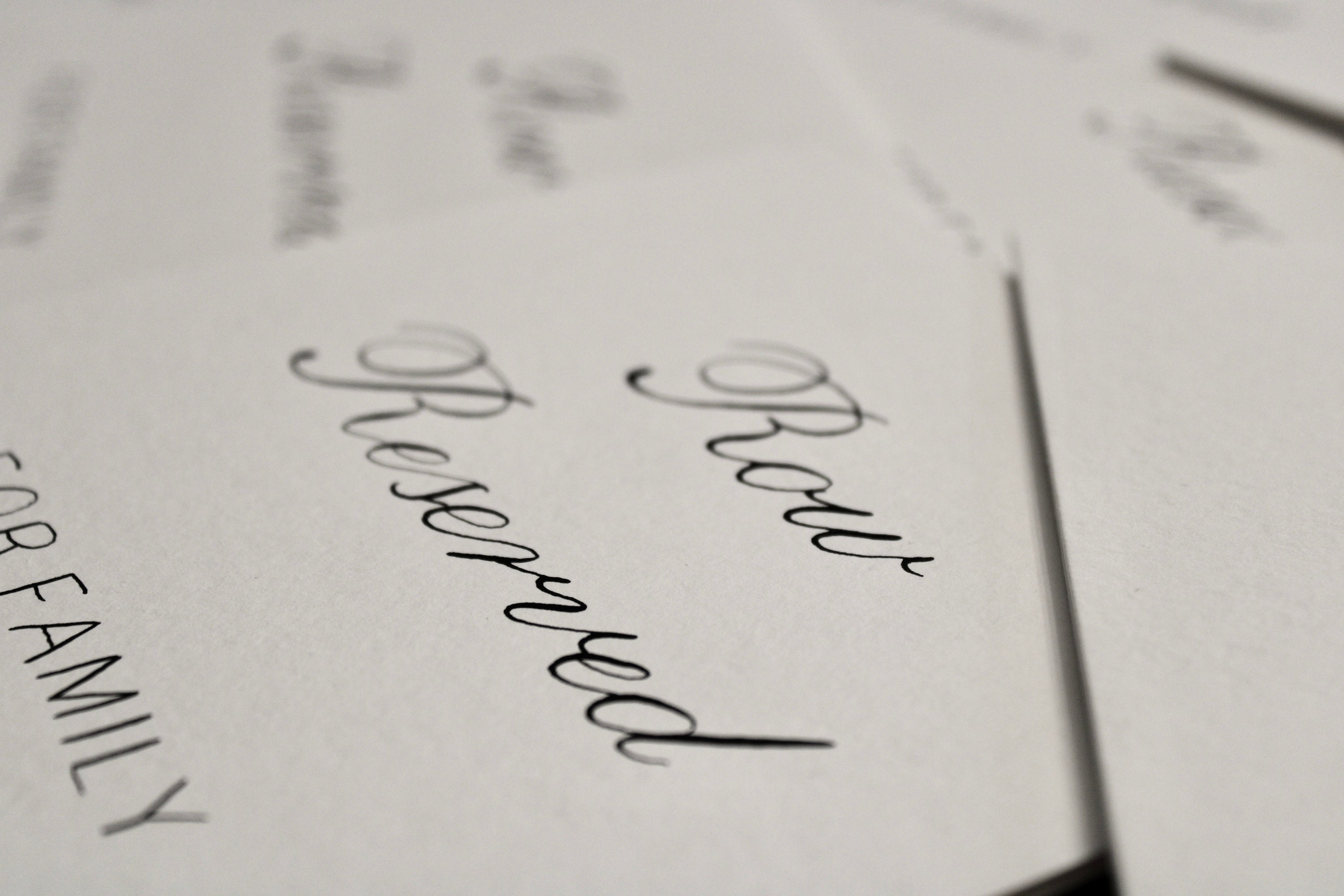 Reserved Row Table Tents in Handwritten Calligraphy - Etsy