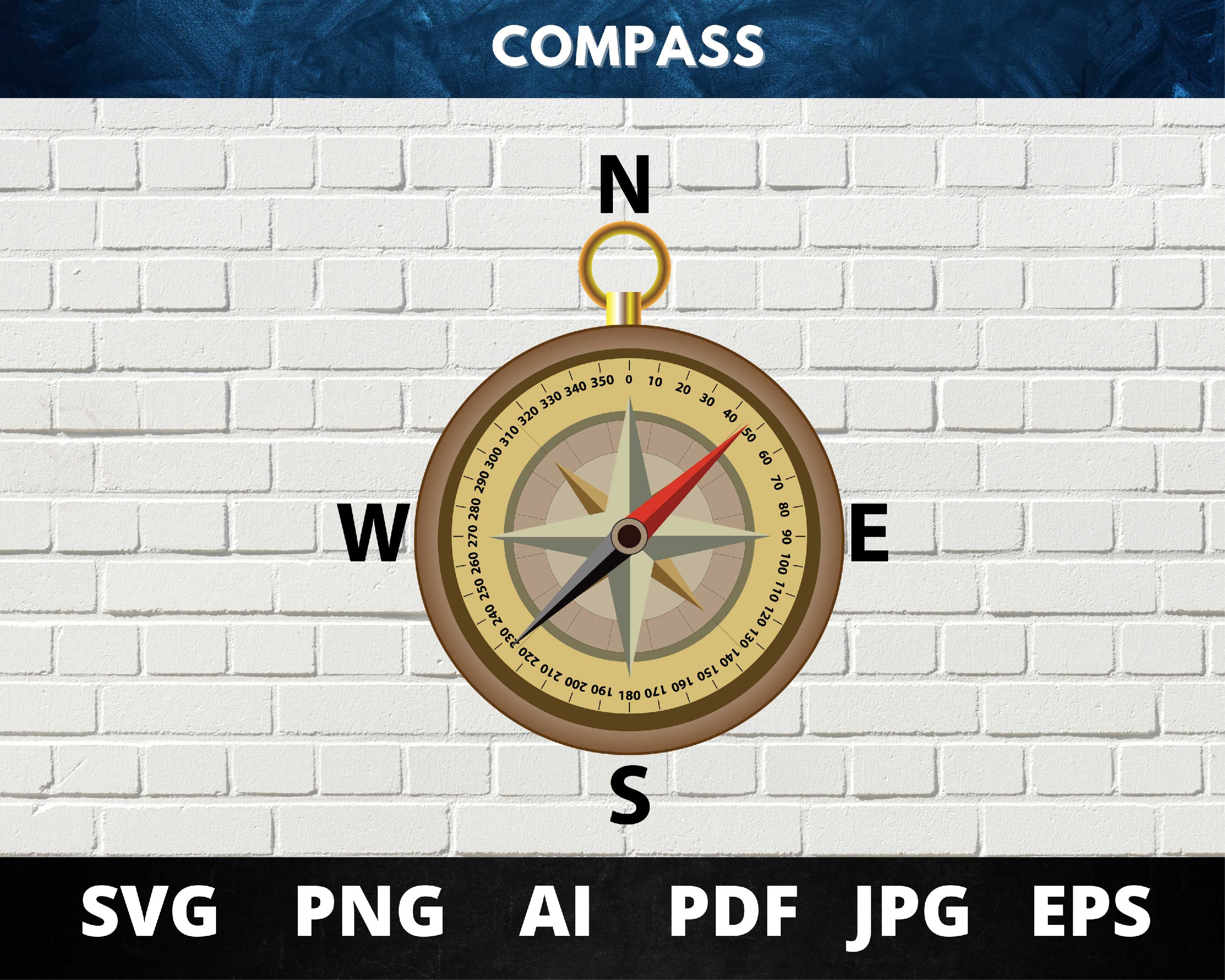 Compass Svg. Compass Png. Compass Vector. Compass Clipart. - Etsy