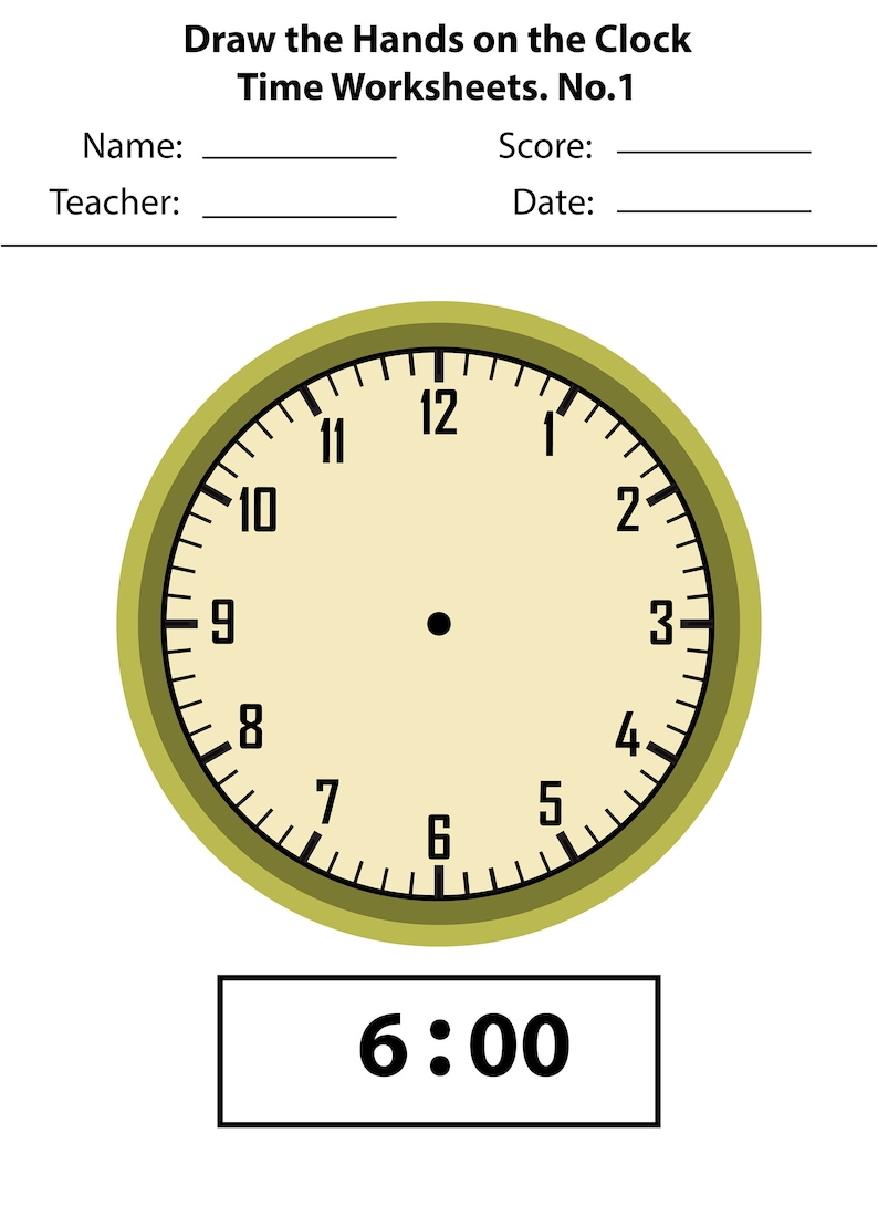 20 Big Analog CLOCKS Telling Time Worksheets Svg. Analog Clock - Etsy