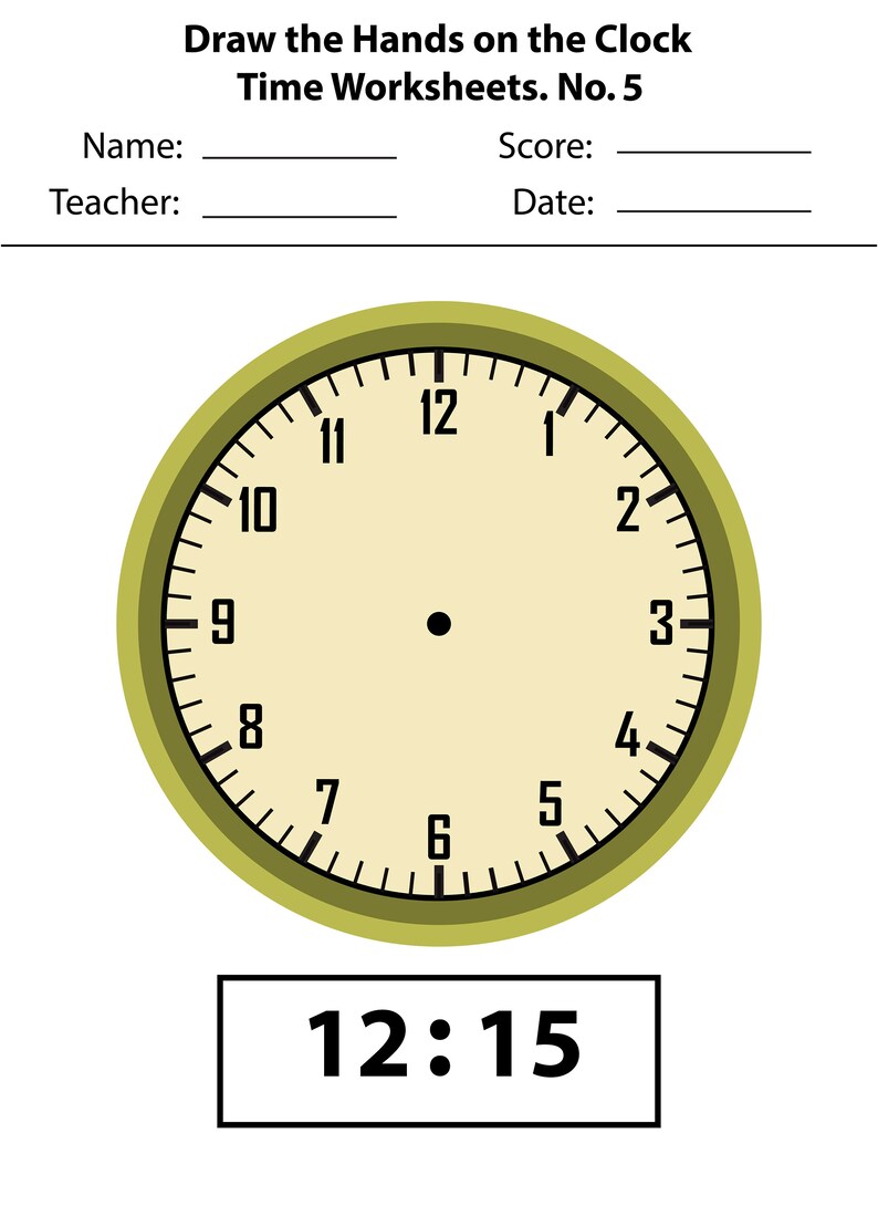 20 Big Analog CLOCKS Telling Time Worksheets Svg. Analog Clock - Etsy