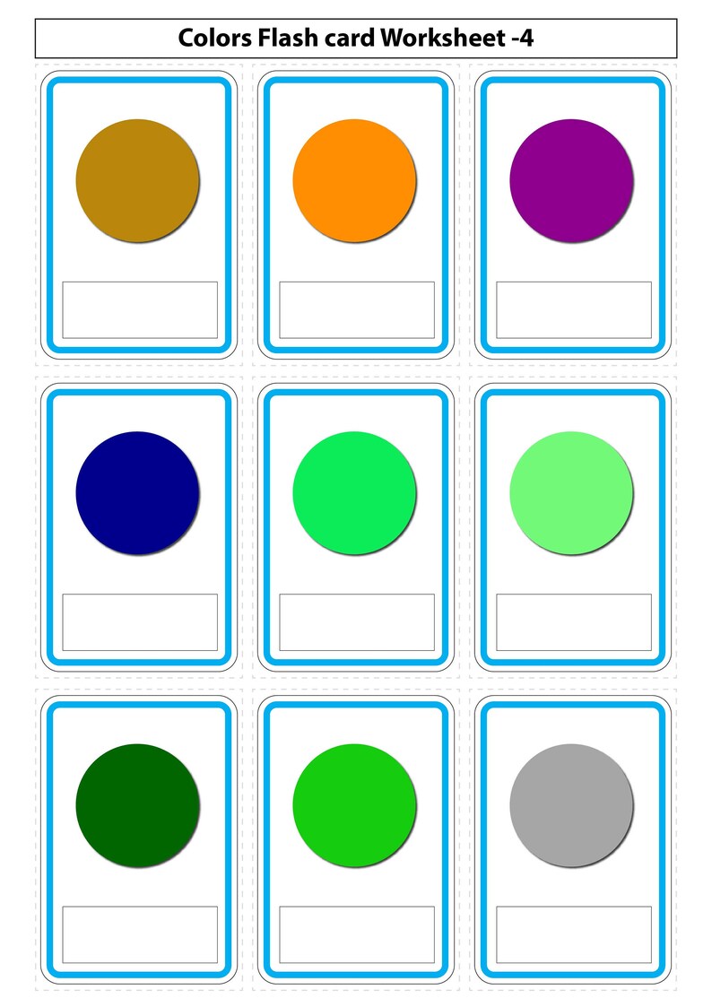 100 COLORS Flash Cards for Kids Educational Stars Preschool - Etsy