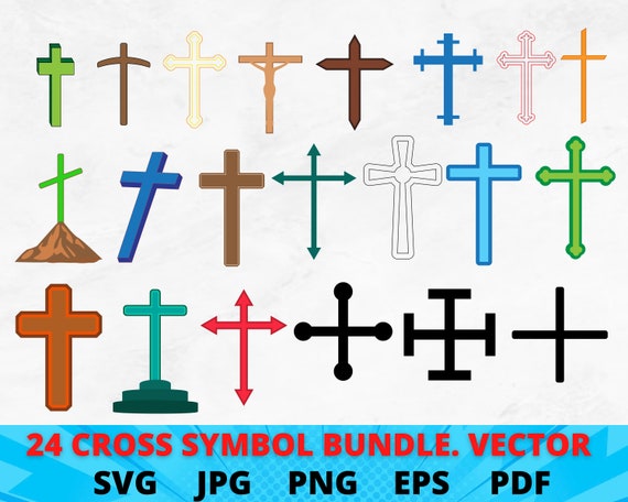 24 Cross Symbol Svg. Cross Symbol Clipart. Cross Symbol - Etsy
