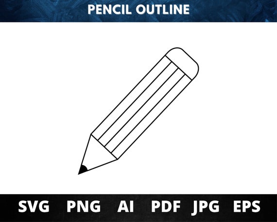 Pencil Outline Svg. Pencil Icon Png. Pencil Icon Clipart. - Etsy