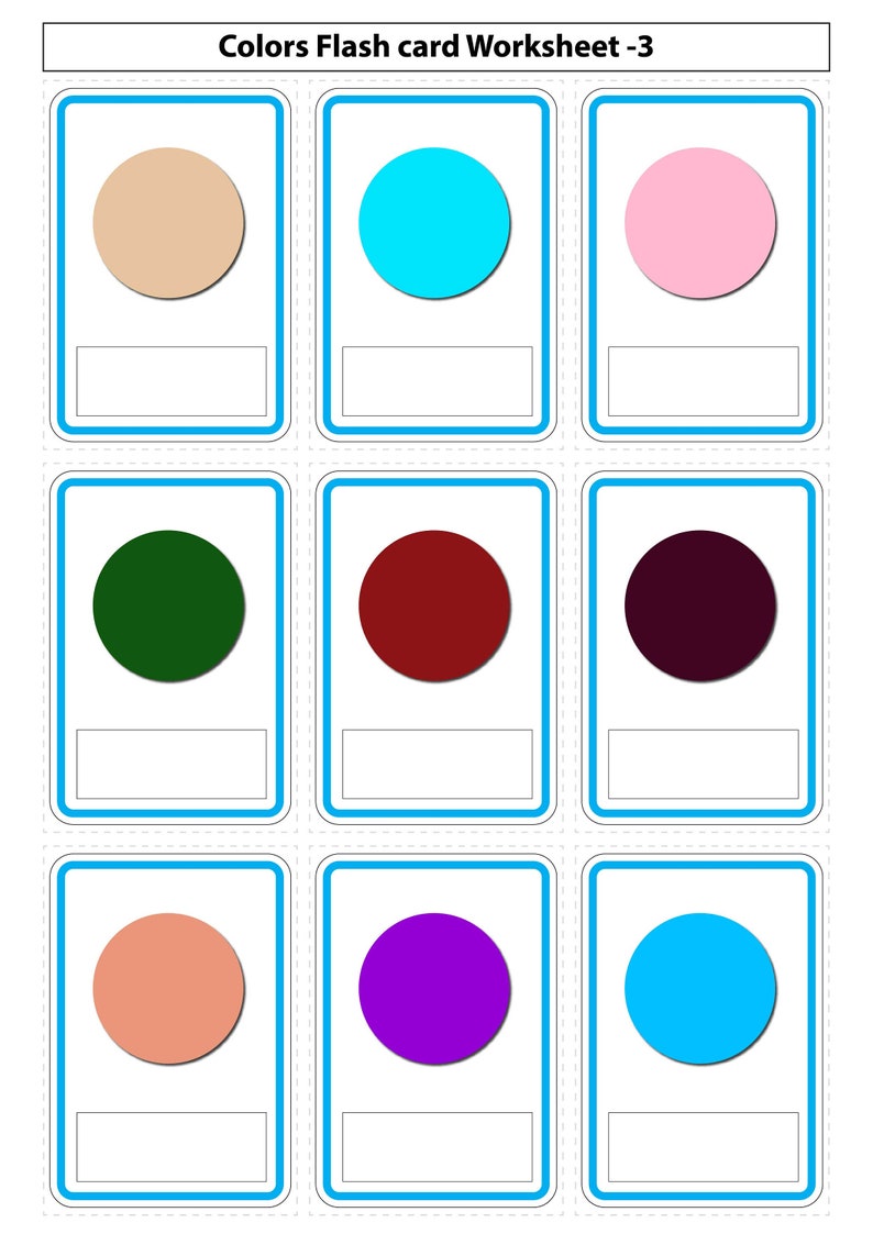 100 COLORS Flash Cards for Kids Educational Stars Preschool - Etsy