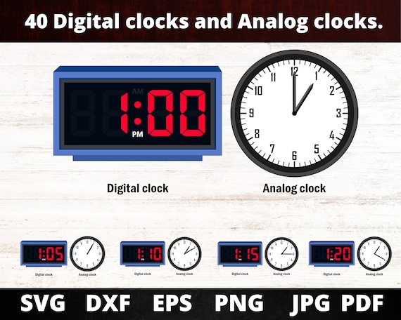 40 Digital Clocks and Analog Clocks Svg. Clocks Vector. 40 - Etsy