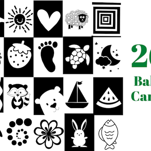 42 Printable Sensory Flashcards High-contrast Newborn Cards - Etsy