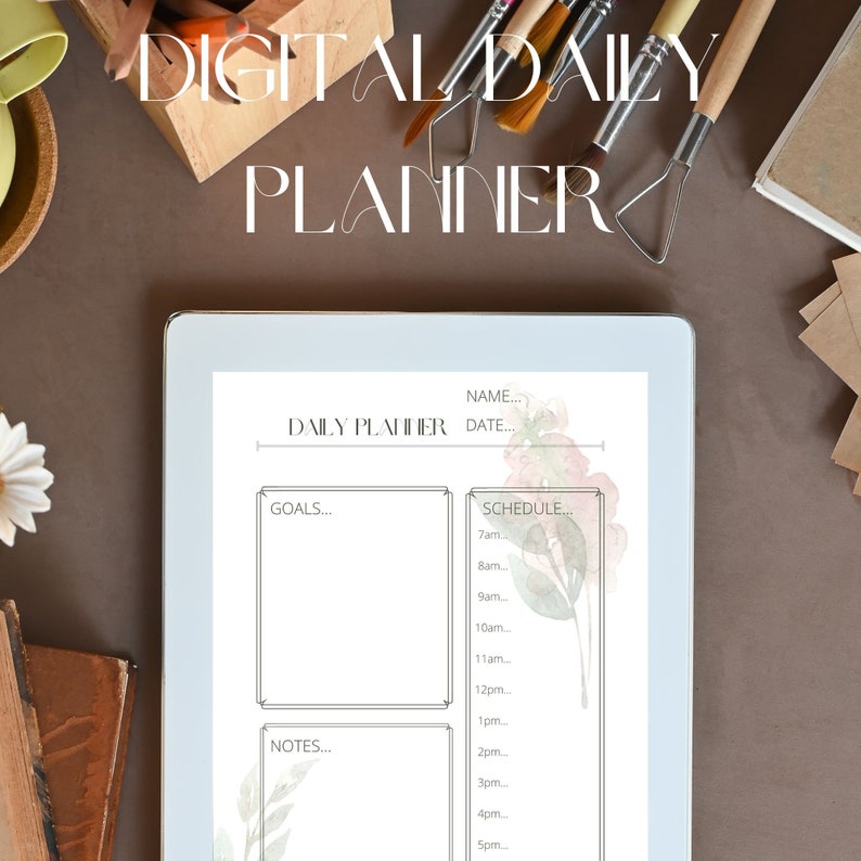 Botanical Printable Daily Planner - Etsy