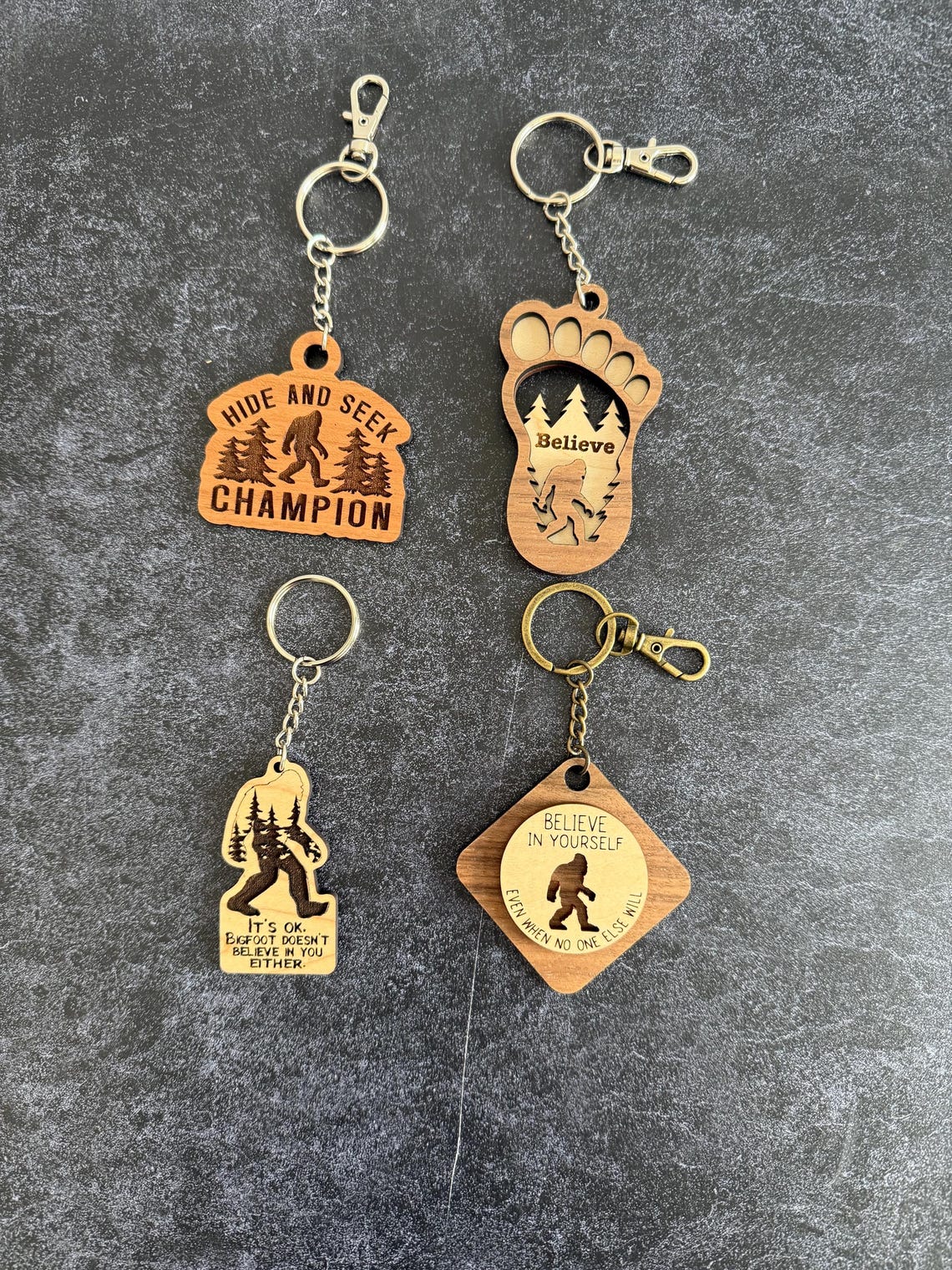 Bigfoot/sasquatch Wood Keychains - Etsy