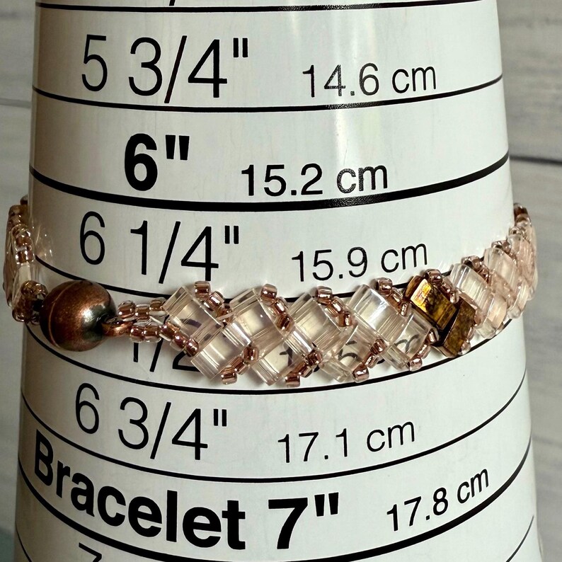 3/8” Wide Delicate Half Tila Bead Herringbone Bracelets - Etsy