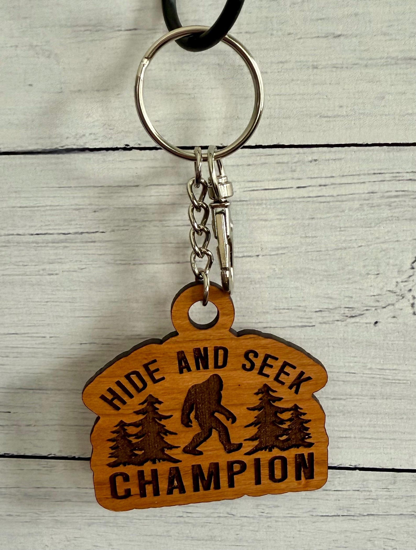 Bigfoot/sasquatch Wood Keychains - Etsy