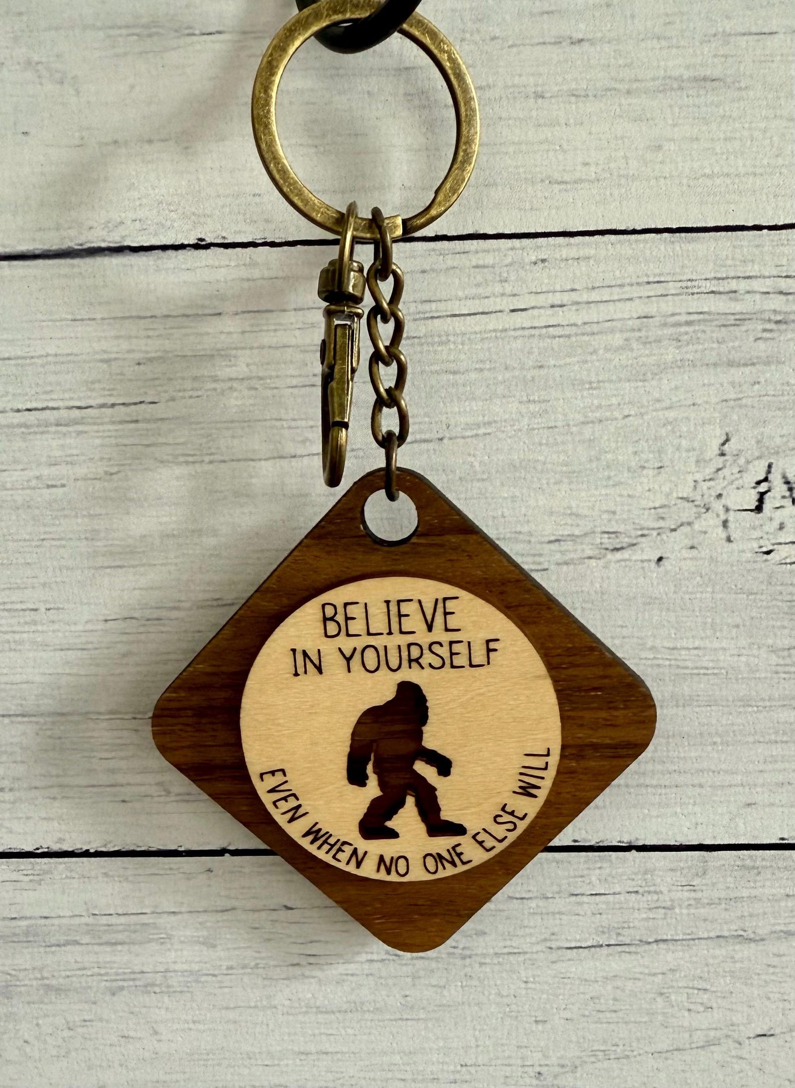 Bigfoot/sasquatch Wood Keychains - Etsy