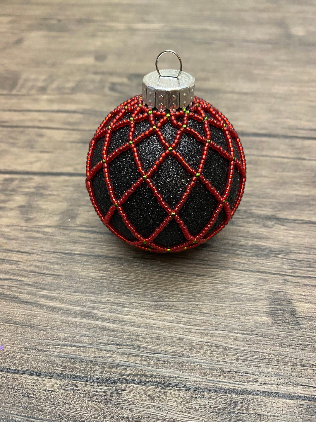 Handmade Beaded Glass Christmas Ornament - Etsy