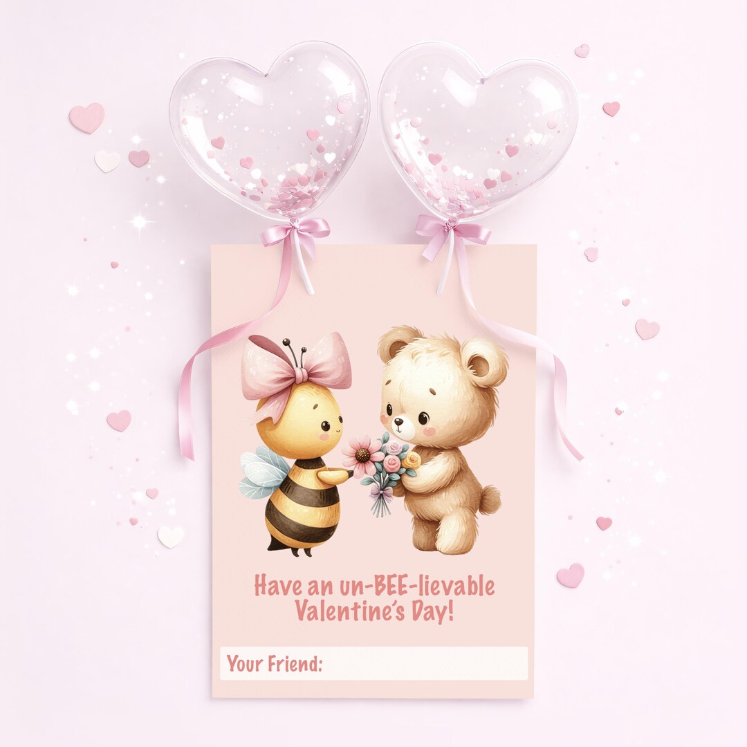INSTANT Download 2.5" X 3.5" Non-personalized Printable Pink Bee and ...