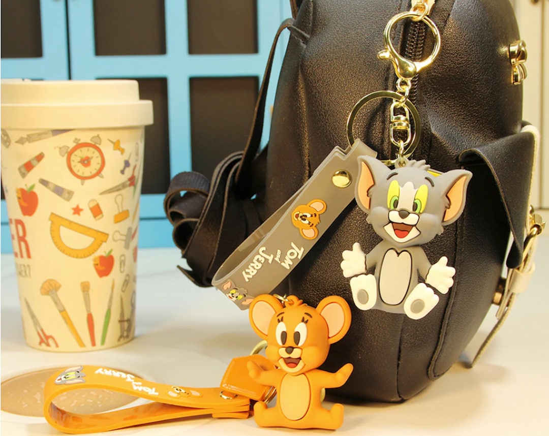 3D Cartoon Tom and Jerry Keyring Keychain Pendant Bag Backpack - Etsy