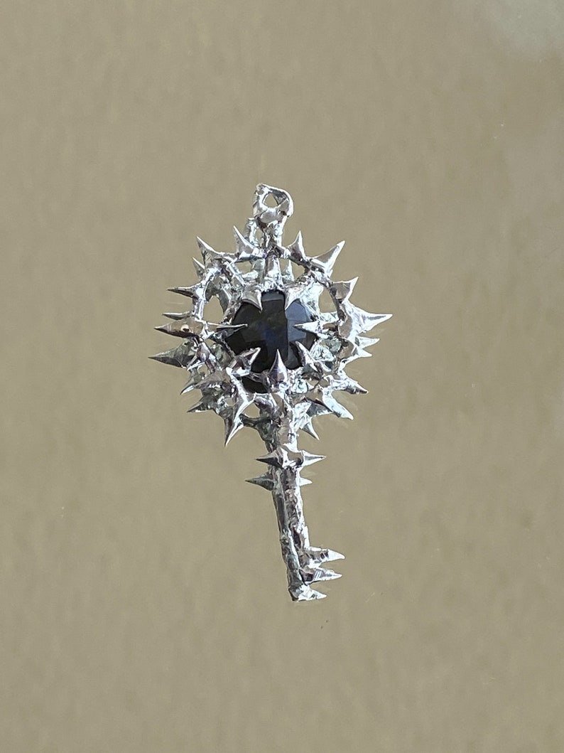 Spiky Amulet Necklace Statement Necklace Liquid Metal Cybercore Cyber ...