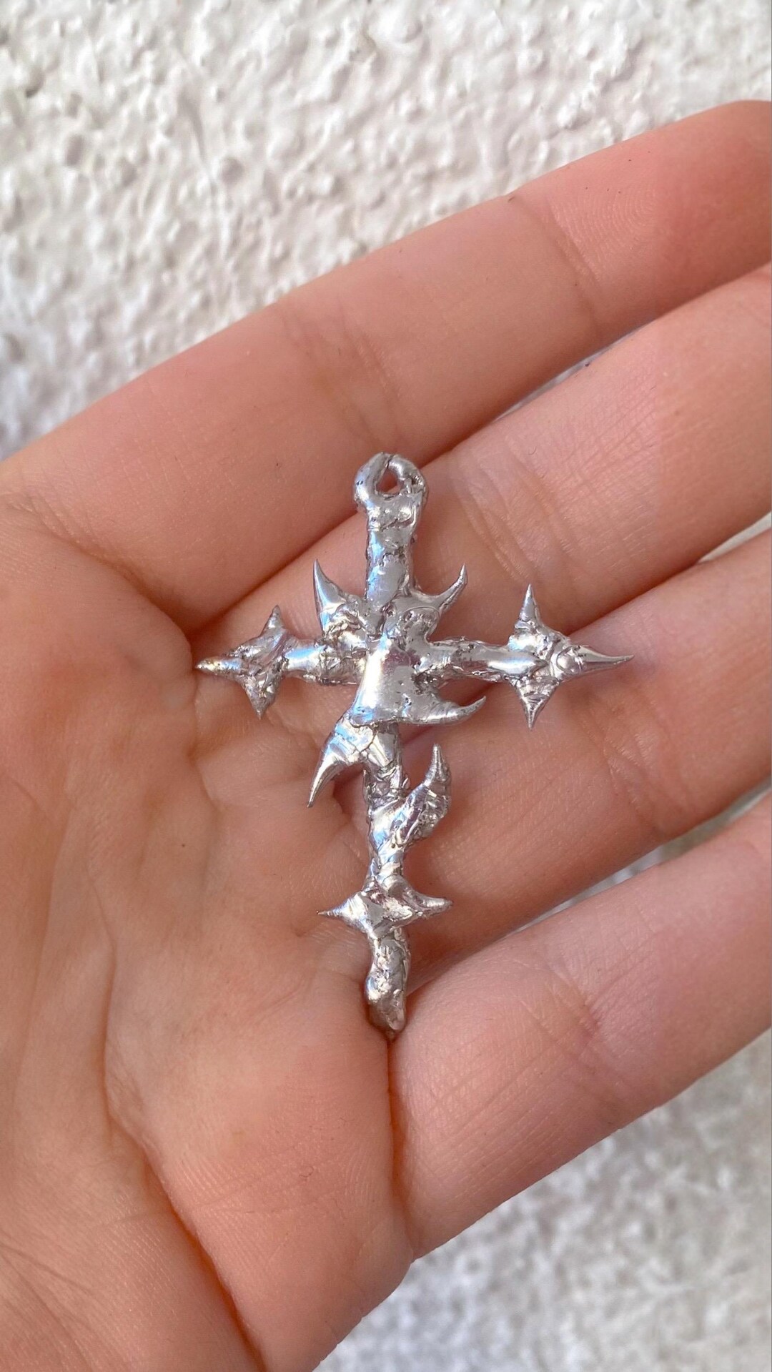 Spiky Cross Cybersigilsm Thorn Sigil Necklace Statement Necklace Liquid ...