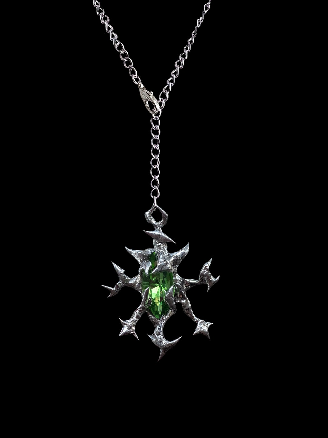 Spiky Metal Chrome Irregular Necklace Spiky Sigil Liquid Metal Opium ...