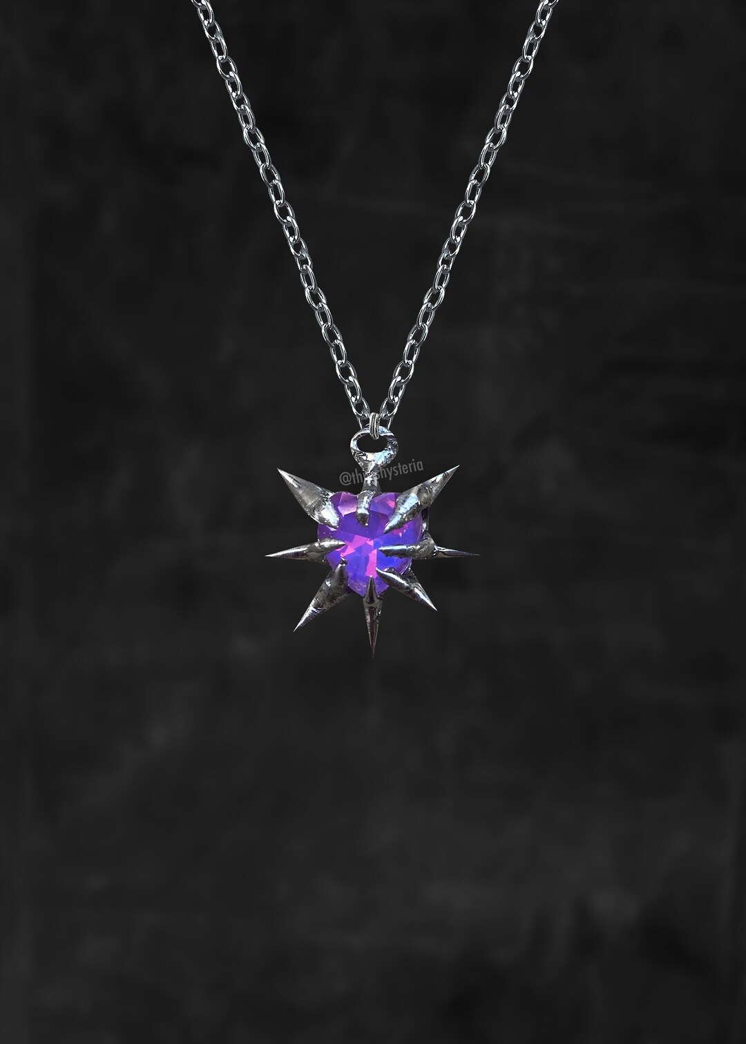 Demon Heart Necklace Liquid Metal Thorn Cybercore Necklace Cyber ...