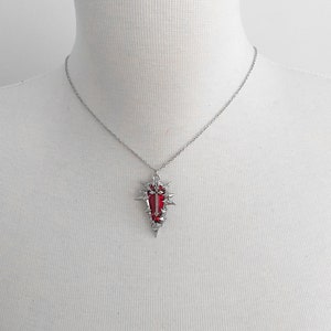 Spiky Metal Pendant ,punk Spiky Cross , Liquid Metal, Soldered Necklace ...