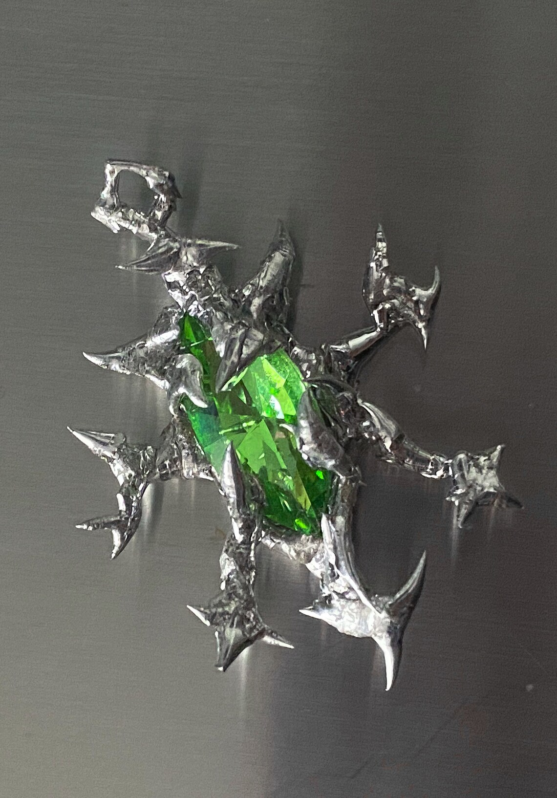 Spiky Metal Chrome Irregular Necklace Spiky Sigil Liquid Metal Opium ...