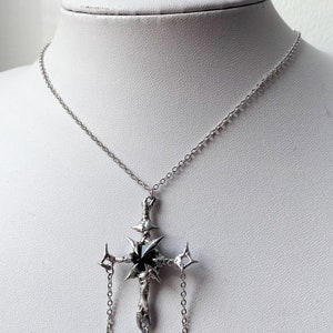 Spiky Cybersigilsm Thorn Sigil Necklace Statement Necklace Liquid Metal ...