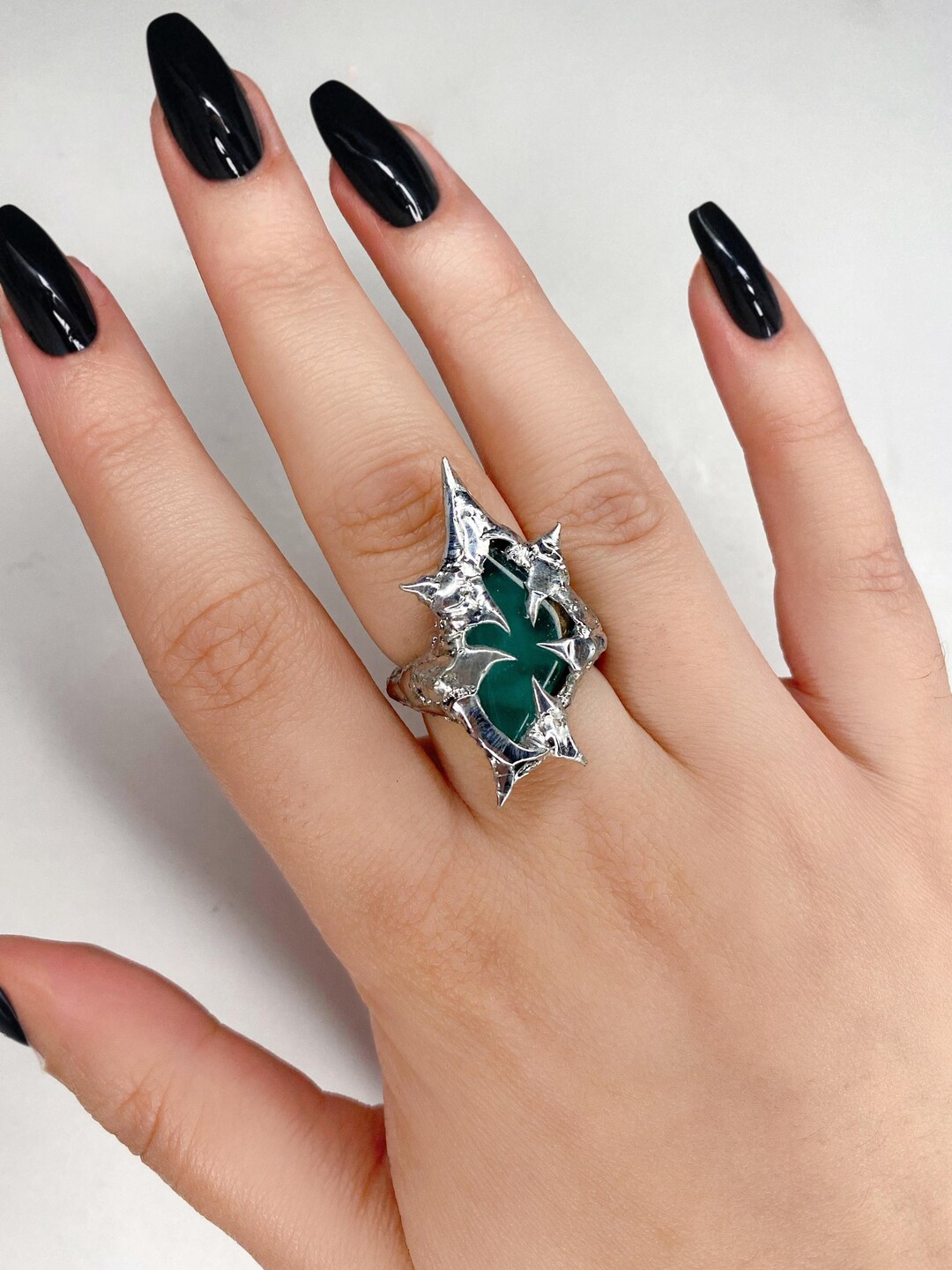 Spiky Ring Chunky Statement Jewelry Cybercore Cybercore Styling Alt ...