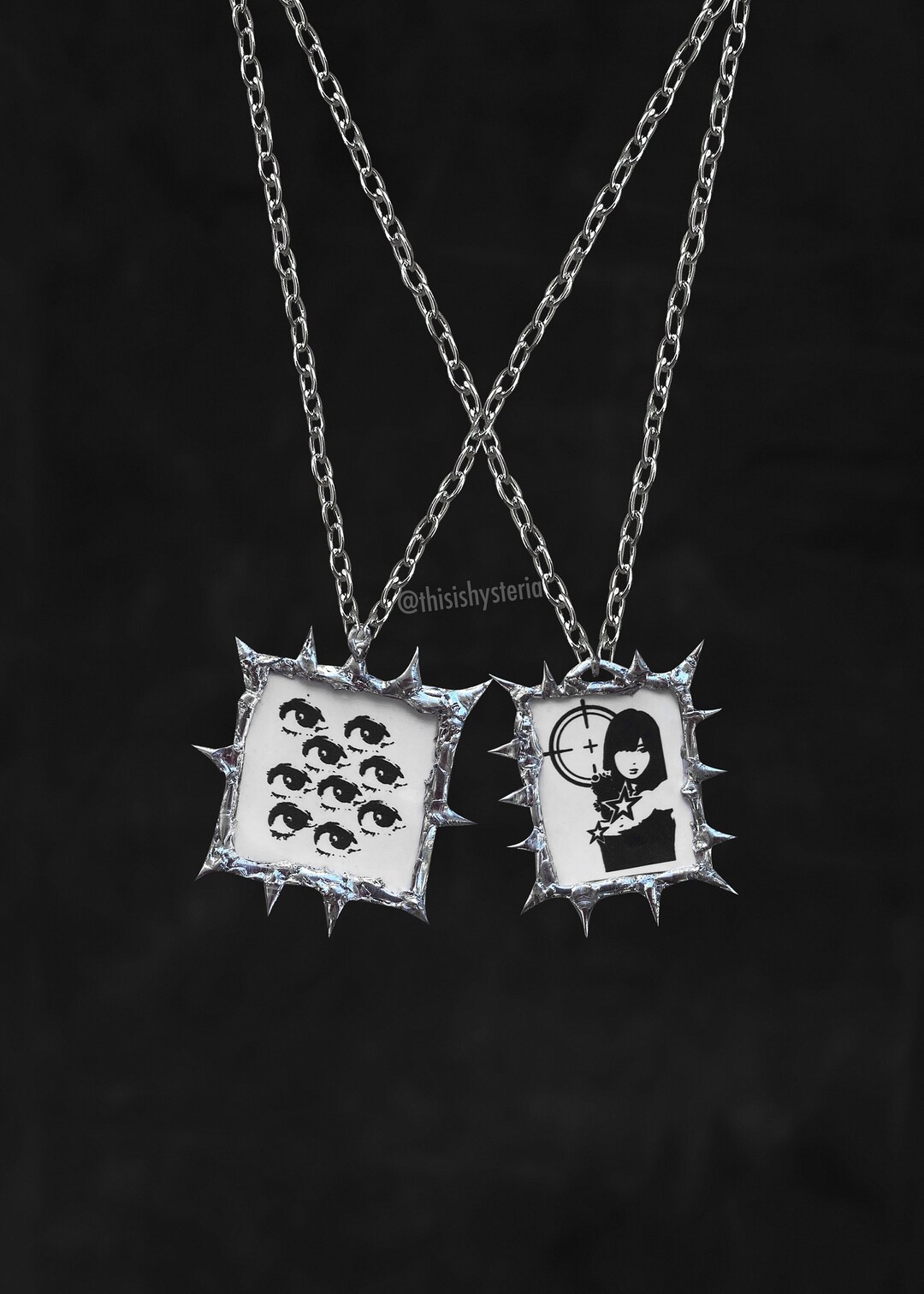 Cybercore Spiky Cyber Girl Necklace Chrome Liquid Metal Necklace ...