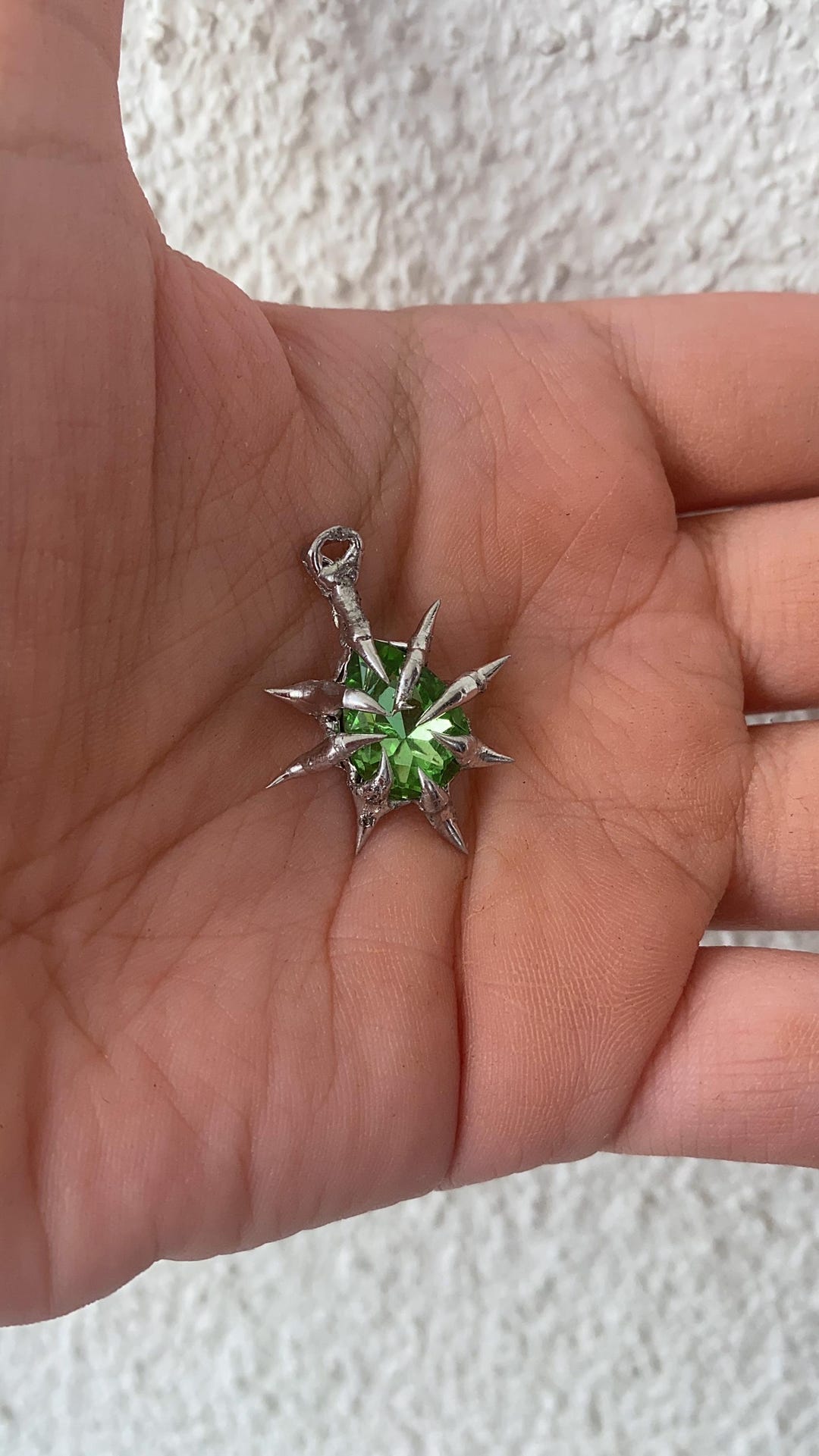 Spiky Green Cybersigilsm Thorn Sigil Necklace Statement Necklace Liquid ...