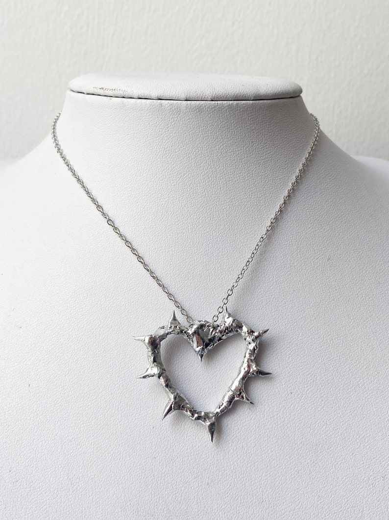 Spiky Cybersigilsm Thorn Sigil Necklace Statement Necklace Liquid Metal ...