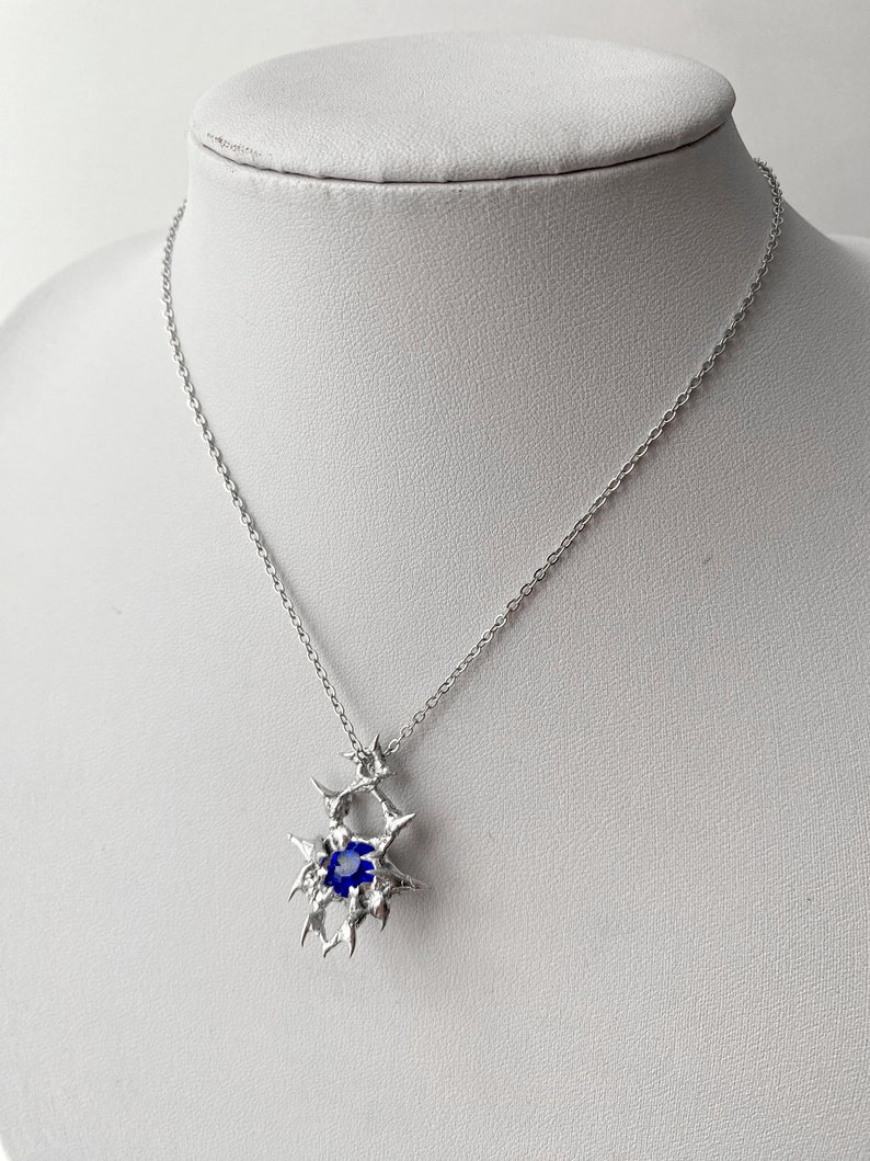 Whimsical Cyber Pendant With Spikes Soldered Spiky Cybercore Necklace ...