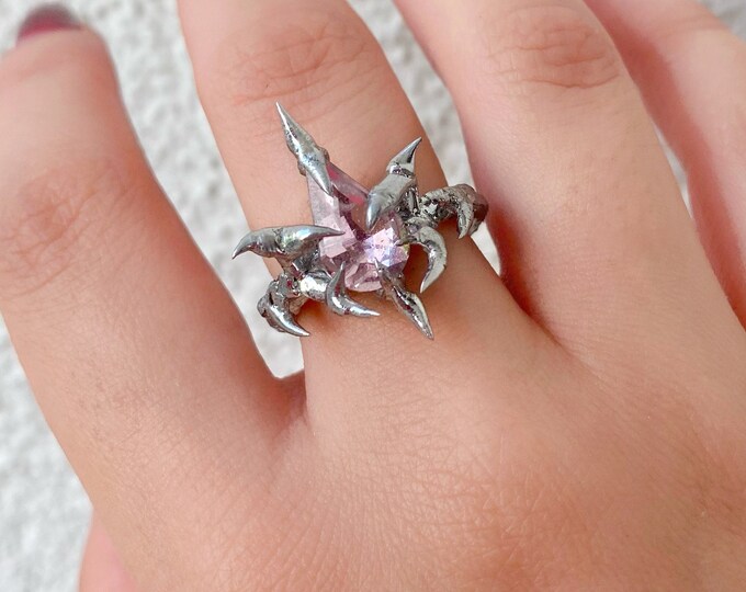 Spiky Pink Rings Chunky Rings Statement Jewelry Cybercore Cyber ...