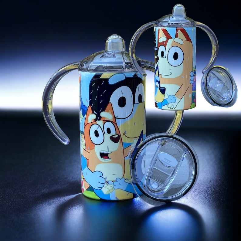12 Oz Bluey Sippy Cup - Etsy UK