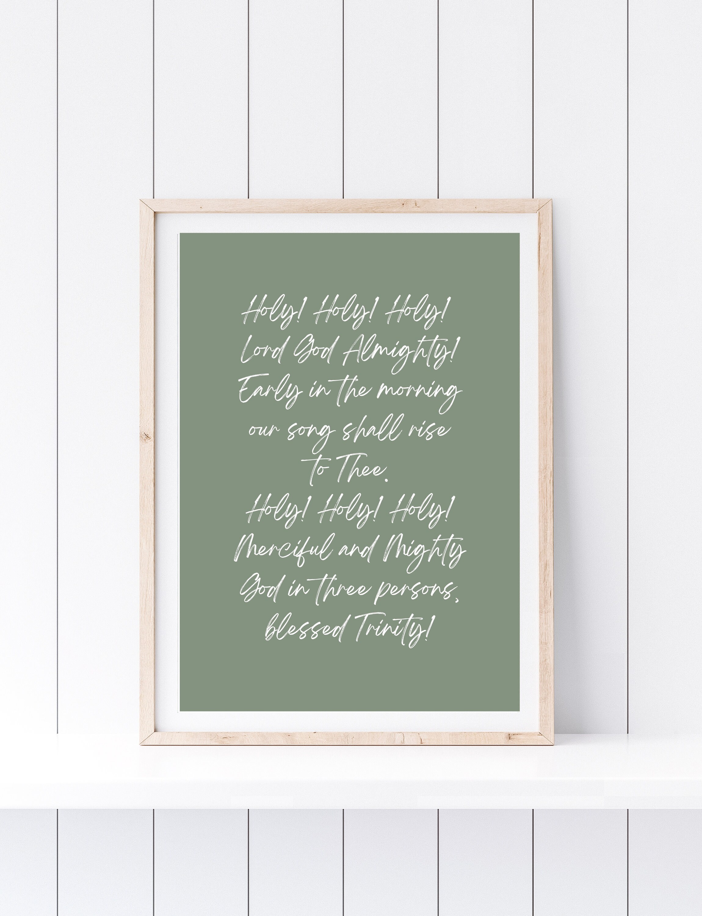 Holy Holy Holy Print, Printable Wall Art, Hymn Lyrics Sign, Minimalist ...