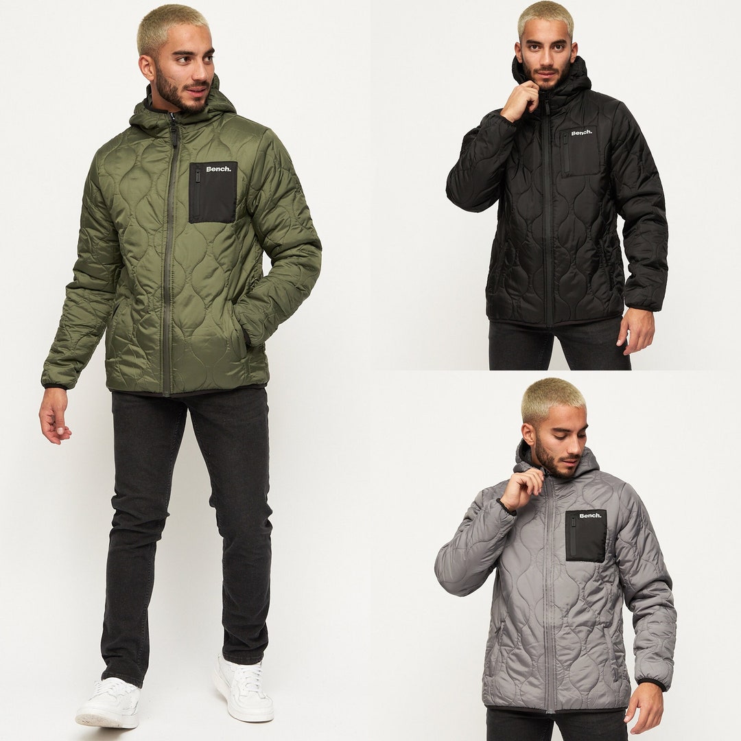 Mens Bench Padded Bubble Coat Full Zip Onion Stitch Hooded - Etsy