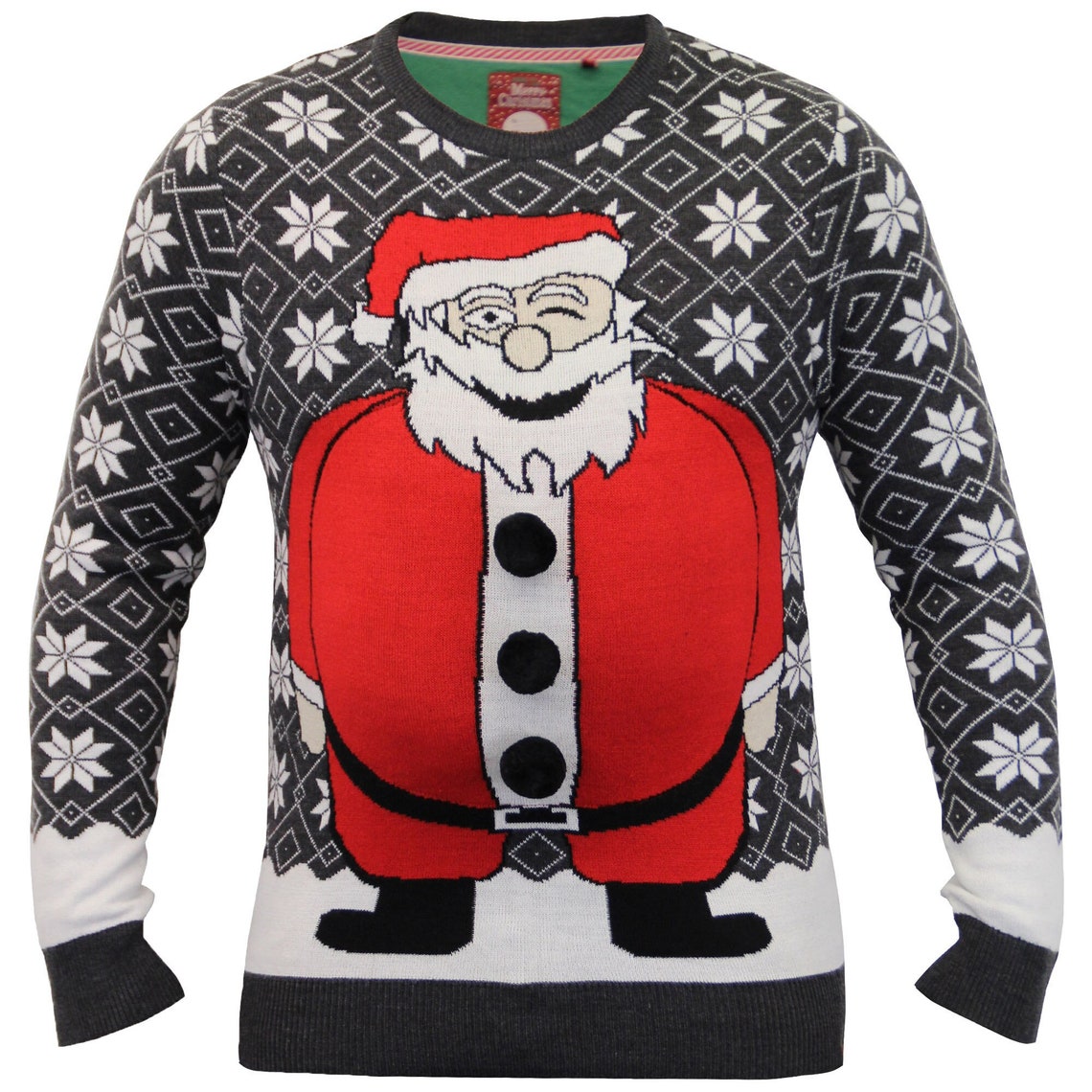 Mens Christmas Novelty 3D Santa Jumper Crew Neck Xmas Knitted - Etsy UK
