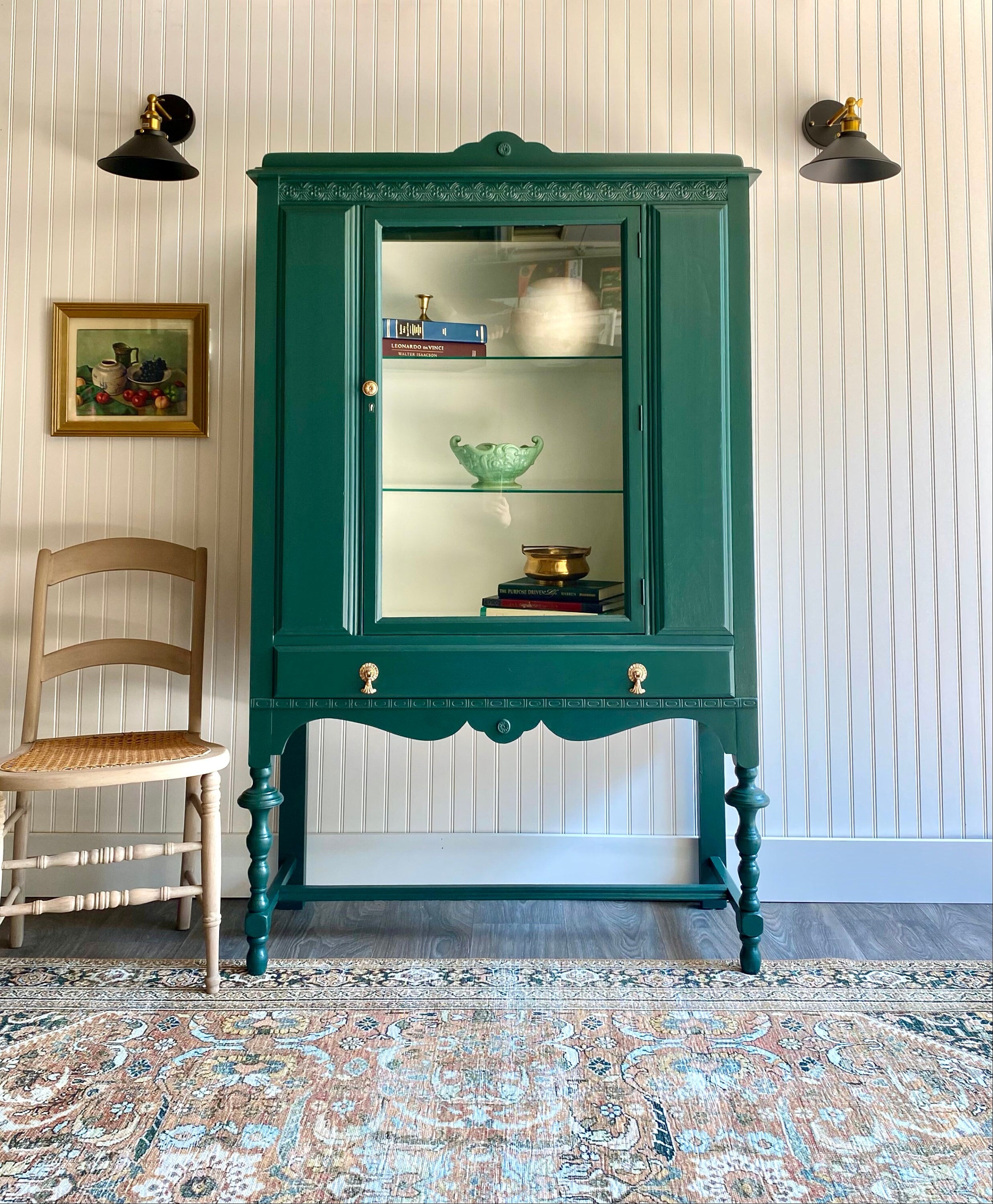 SOLD Hutch Curio Cabinet Antique China Cabinet Vintage Hutch Liquor Cabinet Jacobean Farmhouse Hutch Dining Room Display With Legs Etsy