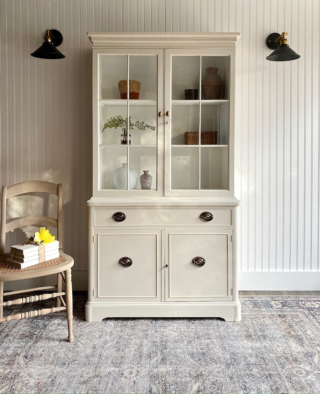 SOLD! Hutch China Cabinet Hepplewhite Hutch Bookcase Vintage Dining ...