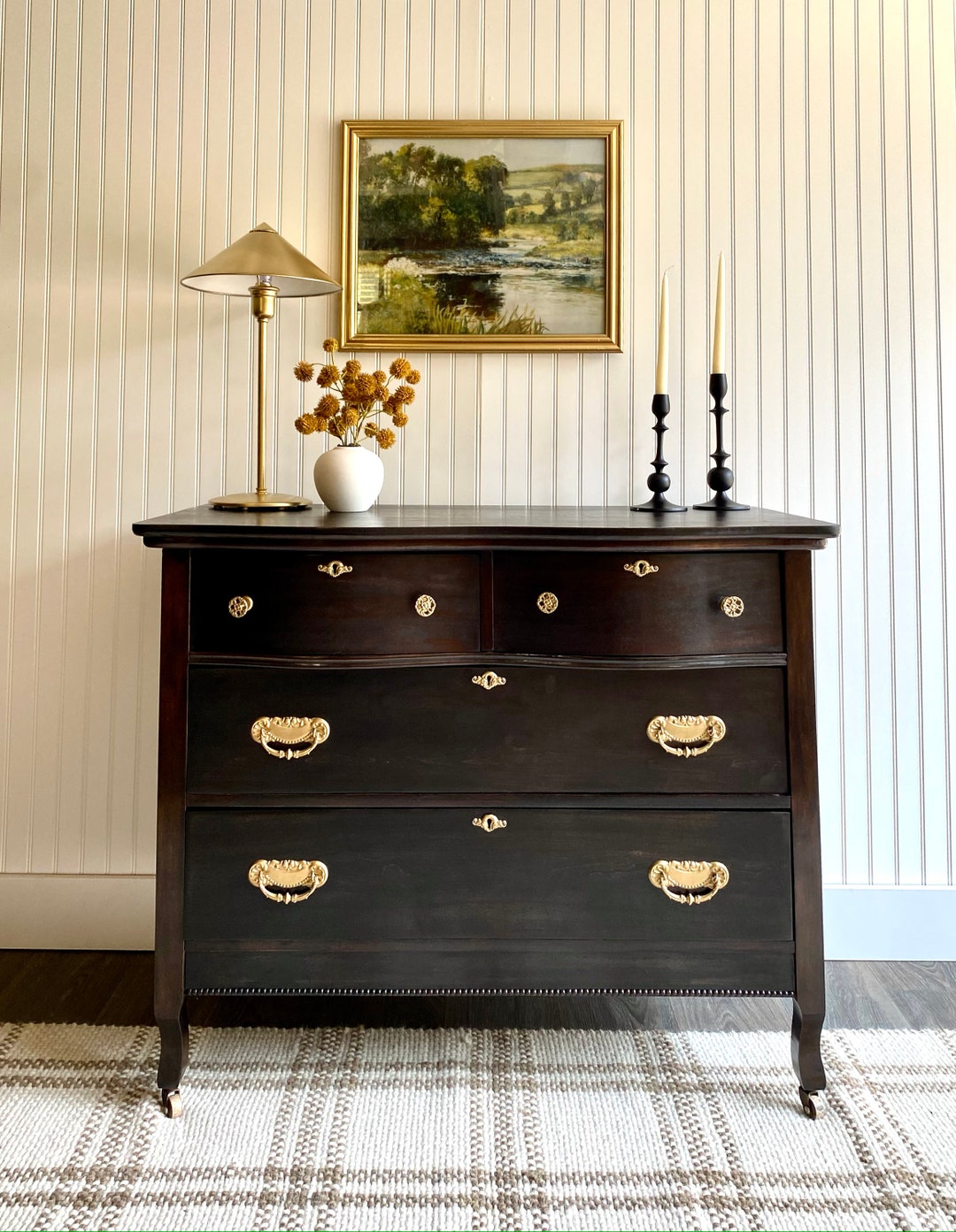 SOLD Antique Tiger Oak Dresser Primitive Dresser Black - Etsy