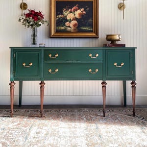 Buffet, Antique Victorian Buffet, Hepplewhite Dining Room Buffet, Green ...